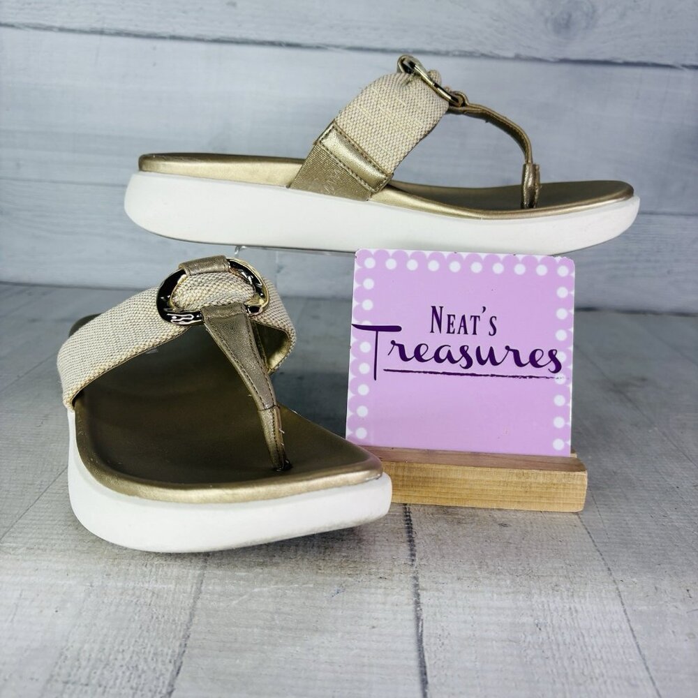 Kennth Cole Reaction Tina Gold White Platform Thong F… - Gem